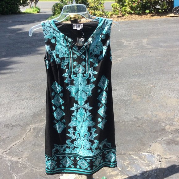 JM Collection | Dresses | Jm Collections Sequin Front Aqua Blue Art ...